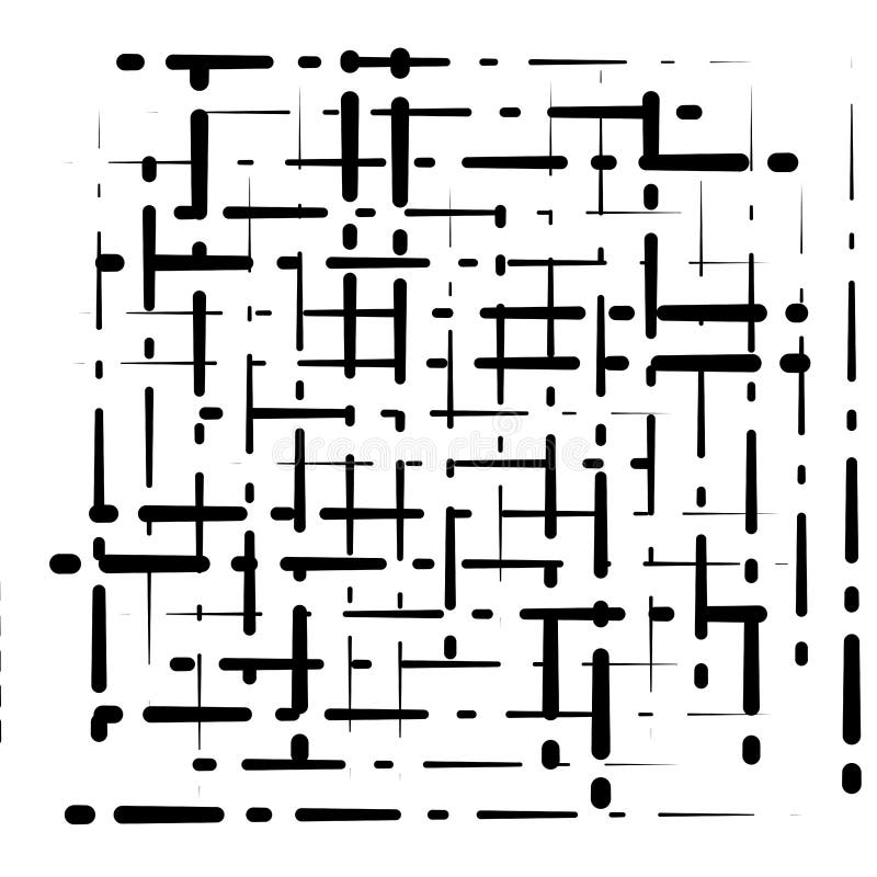 Abstract Grid, Mesh of Random Scatter Chunks, Pieces. Geometric ...
