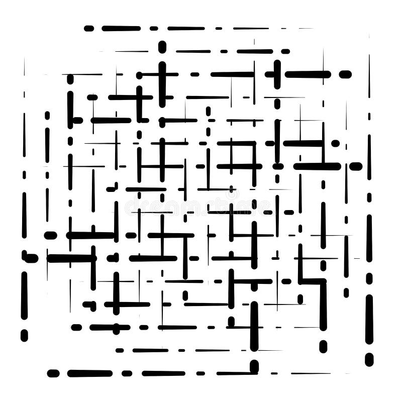 Abstract Grid, Mesh of Random Scatter Chunks, Pieces. Geometric ...
