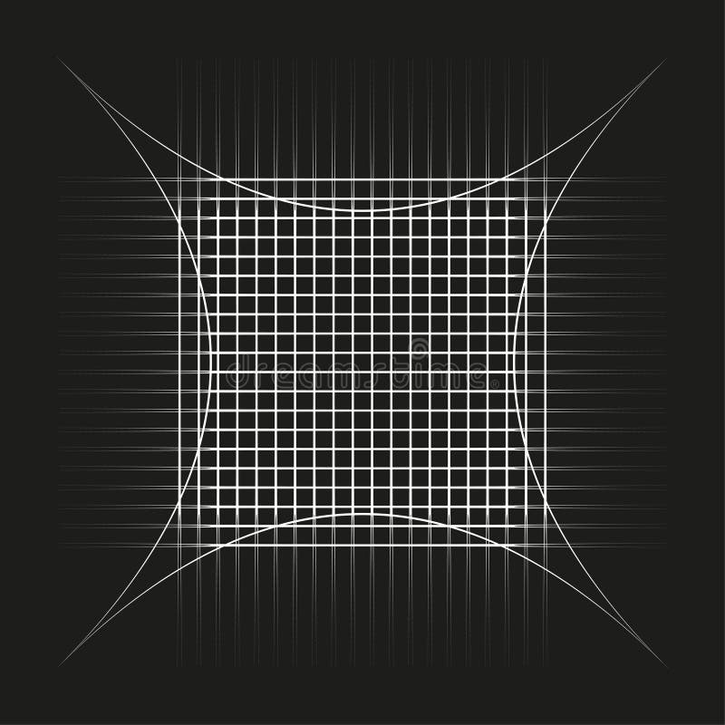 Abstract Grid Pattern. Geometric Optical Illusion. Vector Wireframe ...