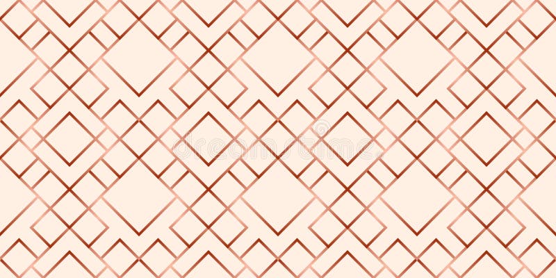 Abstract Grid Rose Gold Geometric Seamless Pattern. Stock Vector ...