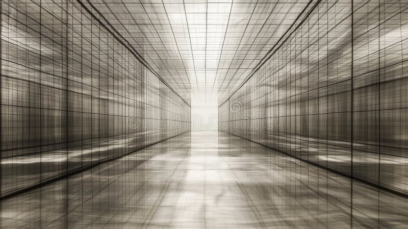 Abstract Grid Structure Breaking Apart Modern Art Display Digital ...