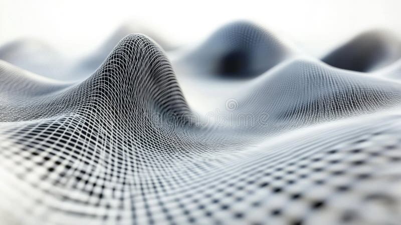 Abstract Gridded Surface Wave Pattern Design Stock Illustration ...