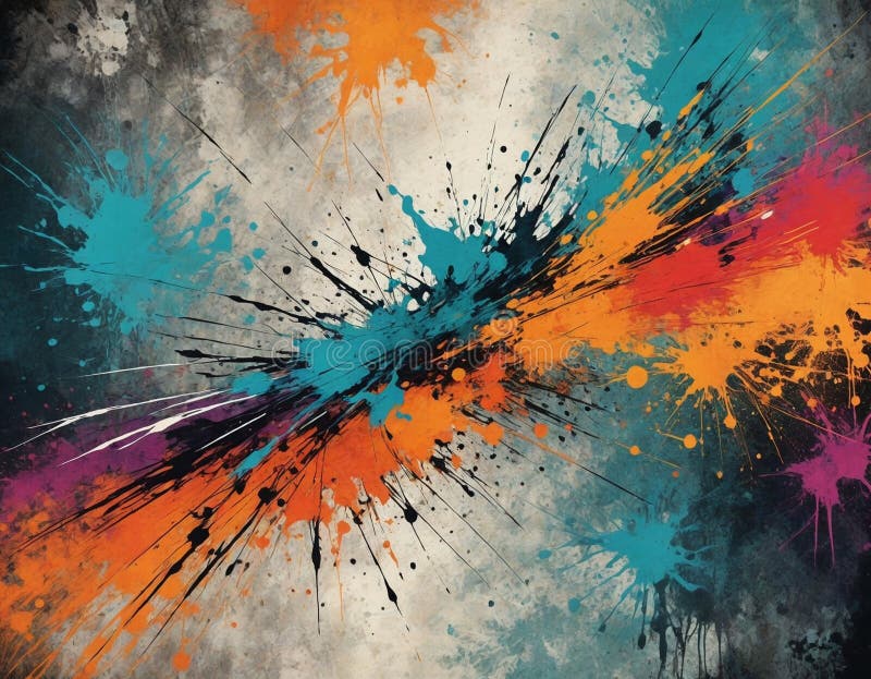 Abstract Gritty Texture with Colorful Overlay and Detailed Brush ...