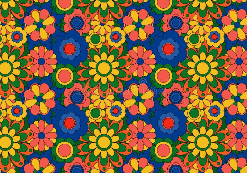 Abstract Groovy Floral Pattern Background. Vector Stock Vector ...