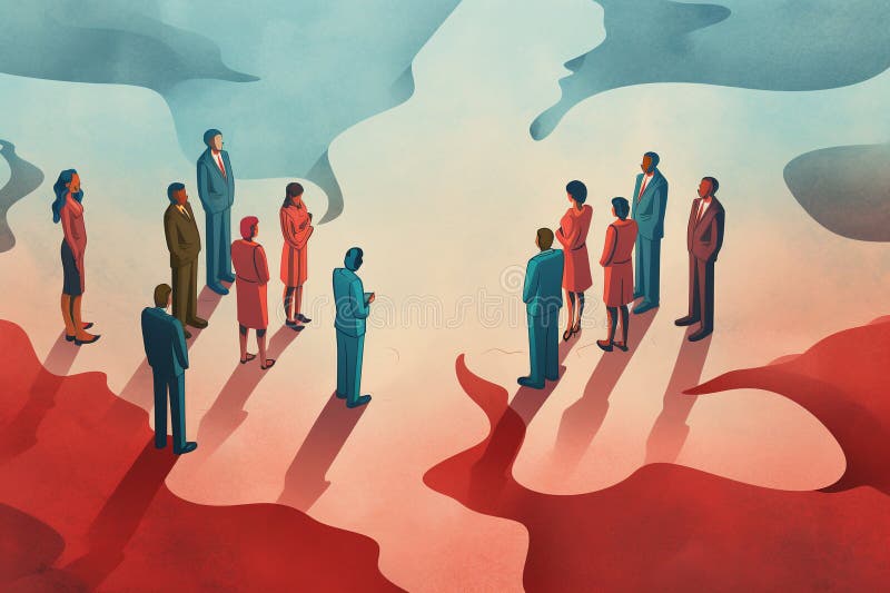 Abstract Group of Colorful People Minimalistic Illustration. Generative ...