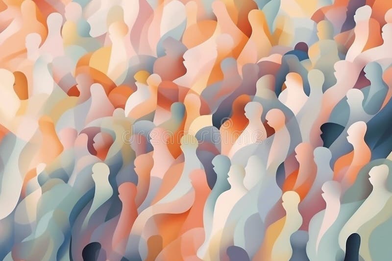 Abstract Group of Crowded People Illustration. Generative AI Stock ...