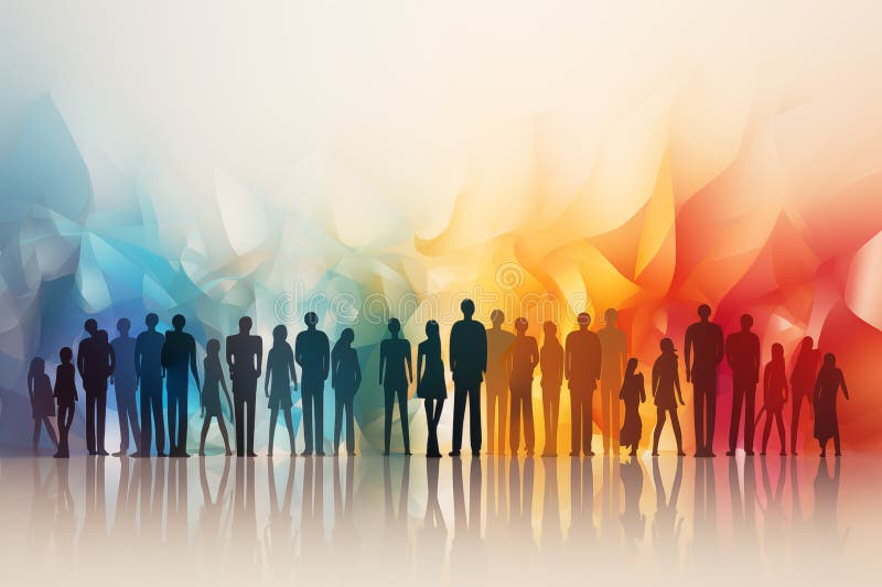 Abstract Group of Crowded Colorful People, Showing Diversity in ...
