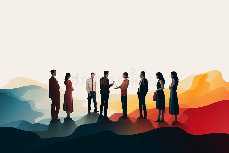 Abstract Group of People Colorful Illustration. Generative AI Stock ...