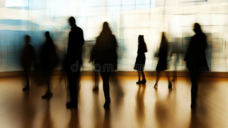 Abstract Group of People in Motion in Modern Setting Stock Image ...