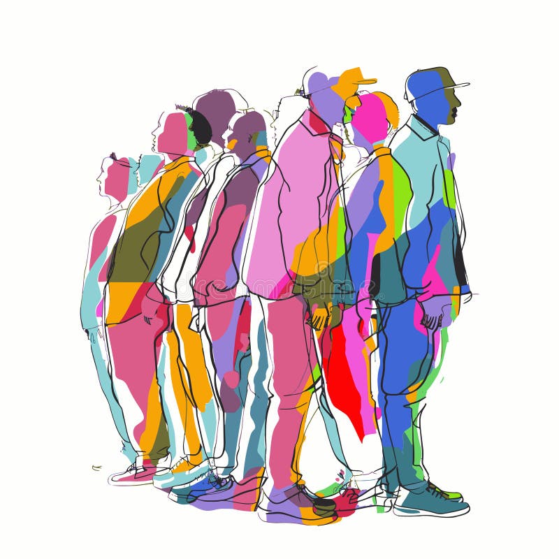 An Abstract Group of People Stood Together Stock Vector - Illustration ...