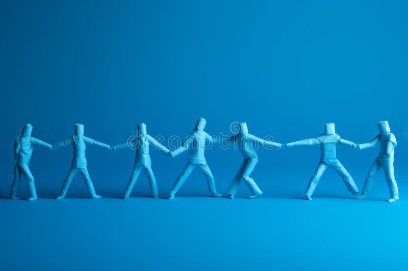 An Abstract Group of People Working Together To Untangle a Problem ...