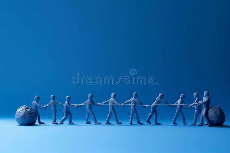 An Abstract Group of People Working Together To Untangle a Problem ...