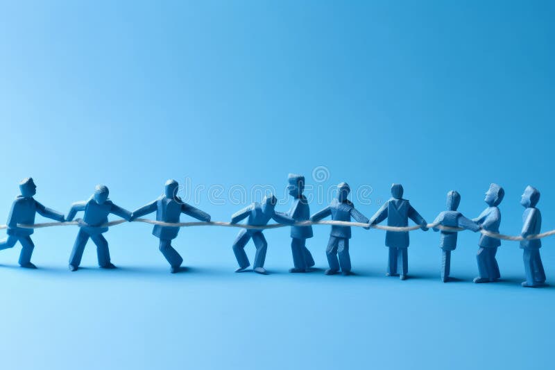 An Abstract Group of People Working Together To Untangle a Problem ...