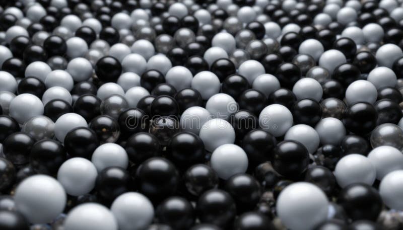 Abstract Grouping of Black and White Spheres Creates a Dynamic Visual ...