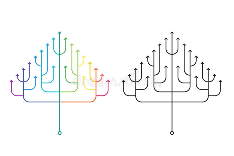 Abstract Growing Arrow Tree that Symbolizes Development and Growth ...