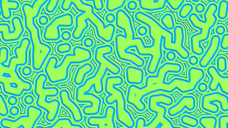 Abstract Growing Tubular Pattern in Blue and Green Stock Footage ...