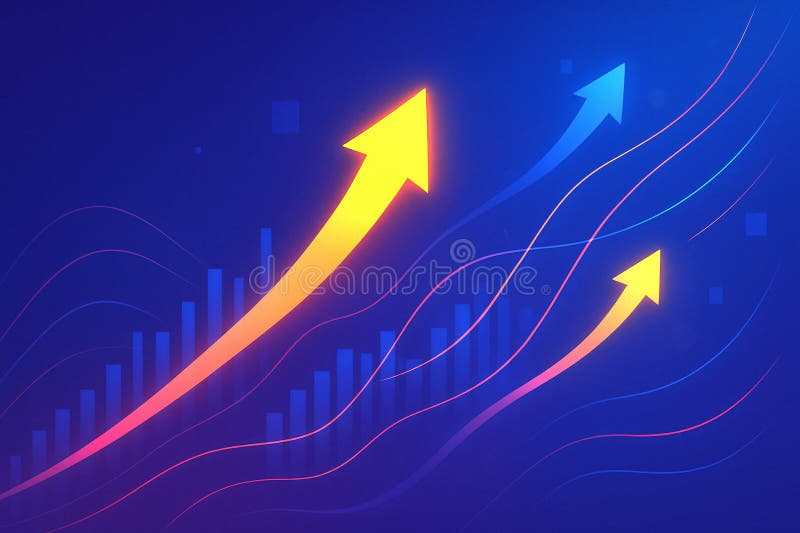 Abstract Growth Arrows and Data Visualization. AI Generated Content ...
