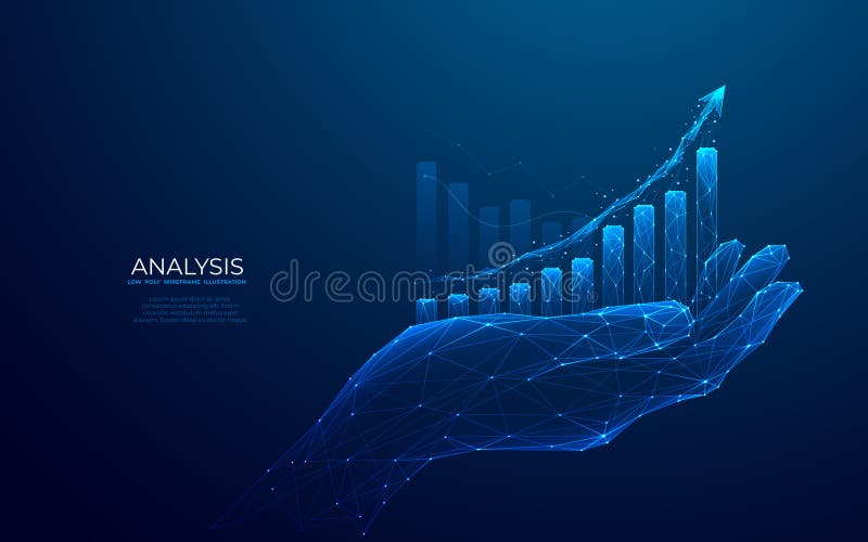 Abstract Growth Chart in a Hand. Graph Chart with Up Arrow Stock Vector ...