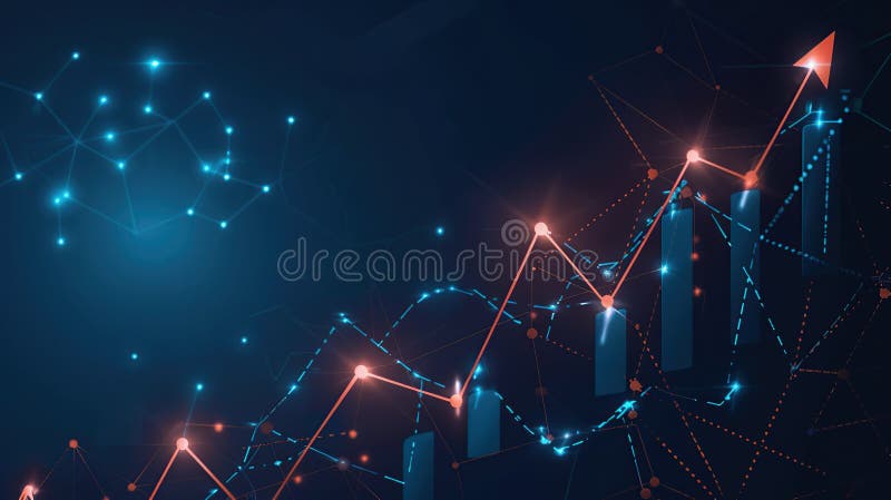 Abstract Growth Chart with Interconnected Lines and Glowing Points ...