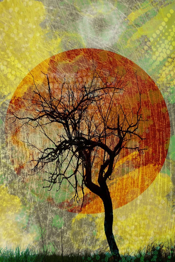 Abstract Grunge Art Collage Background. Dying Planet Stock Photo ...