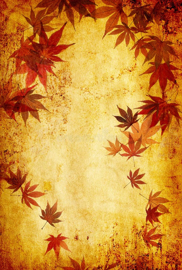 Abstract Grunge Autumn Background with Leaves Stock Illustration ...