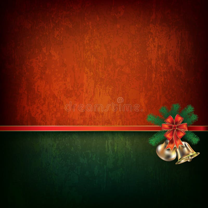 Abstract Grunge Background with Christmas Bells Stock Vector ...
