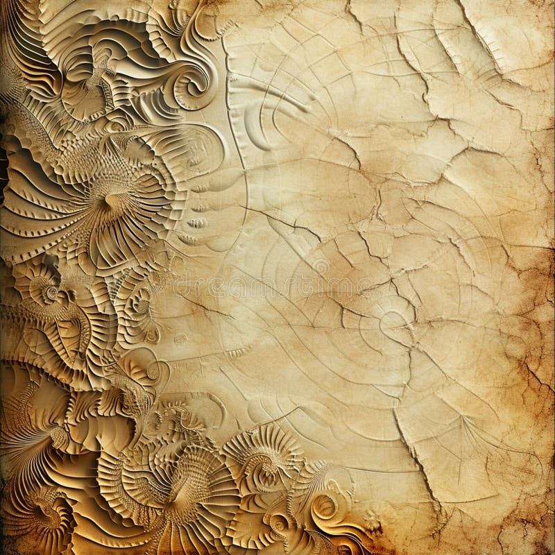 Abstract Grunge Background with Ornament on Old Paper Texture. Stock ...
