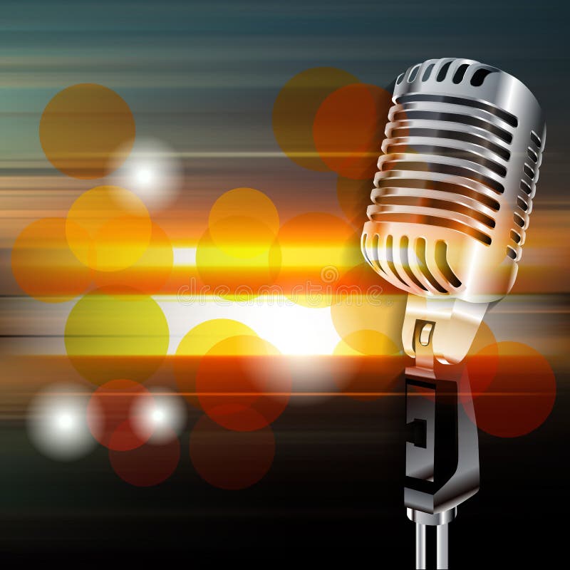 Abstract Grunge Background with Retro Microphone Stock Vector ...