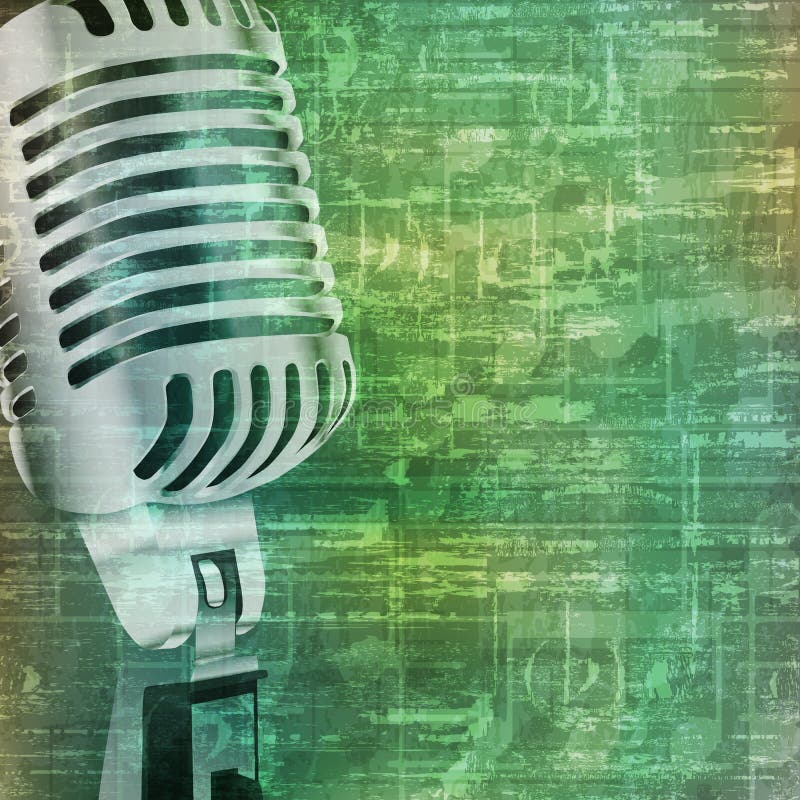 Abstract Grunge Background with Retro Microphone Stock Vector ...