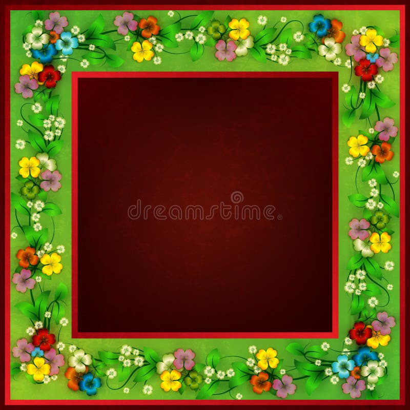 Abstract Grunge Background with Spring Flowers Stock Vector ...