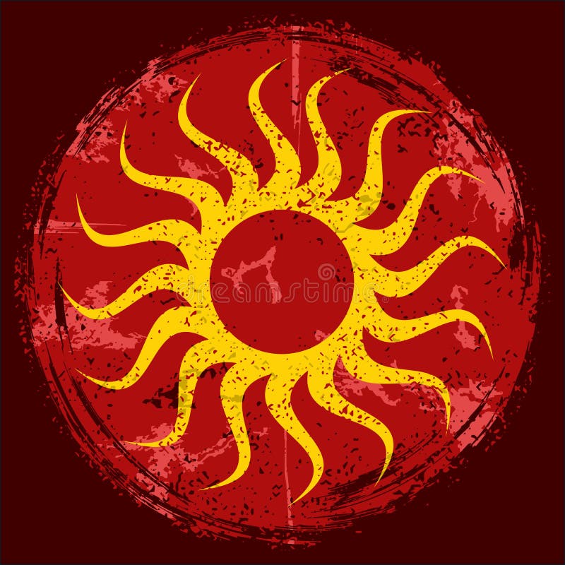 Abstract Grunge Background with Sun, Vector Illustration. Stock Vector ...