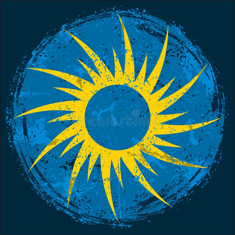 Abstract Grunge Background with Sun, Vector Illustration. Stock Vector ...