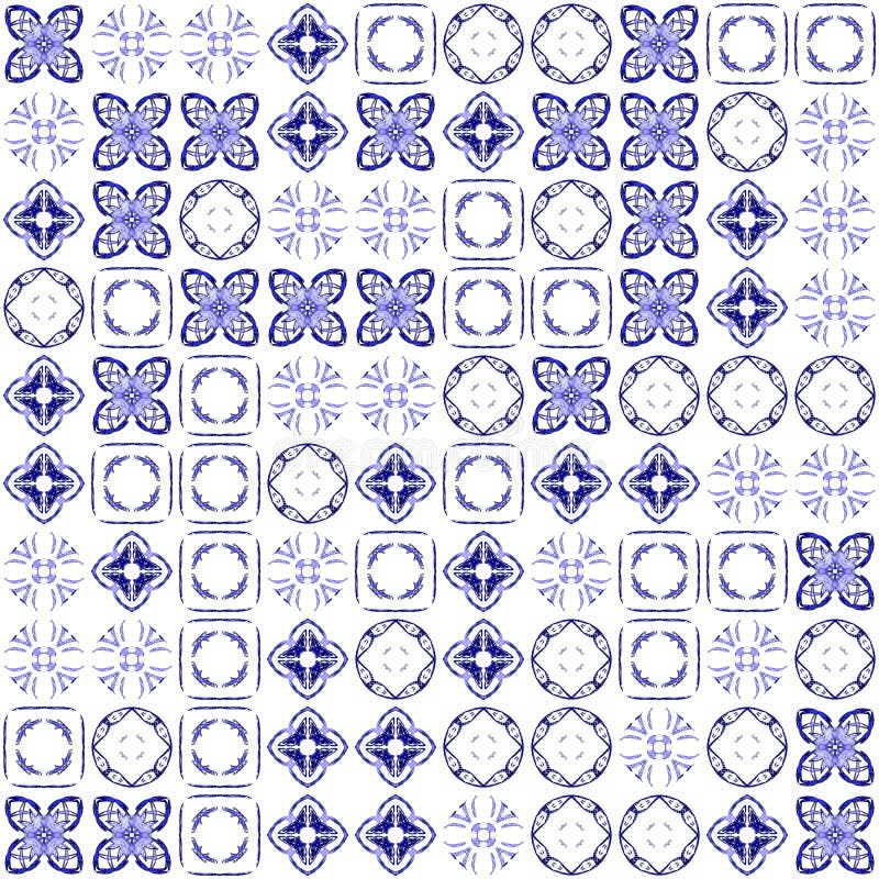 Abstract Grunge Blue Texture Fractal Patterns Stock Illustration ...