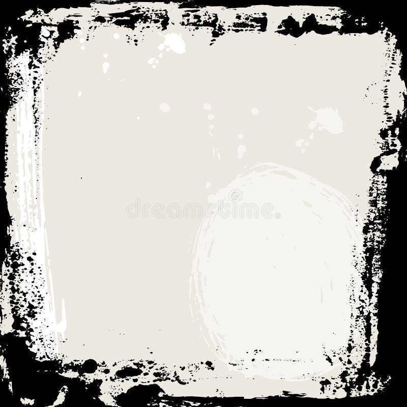Abstract Grunge Frame. Black and Beige Background Template Stock Vector ...