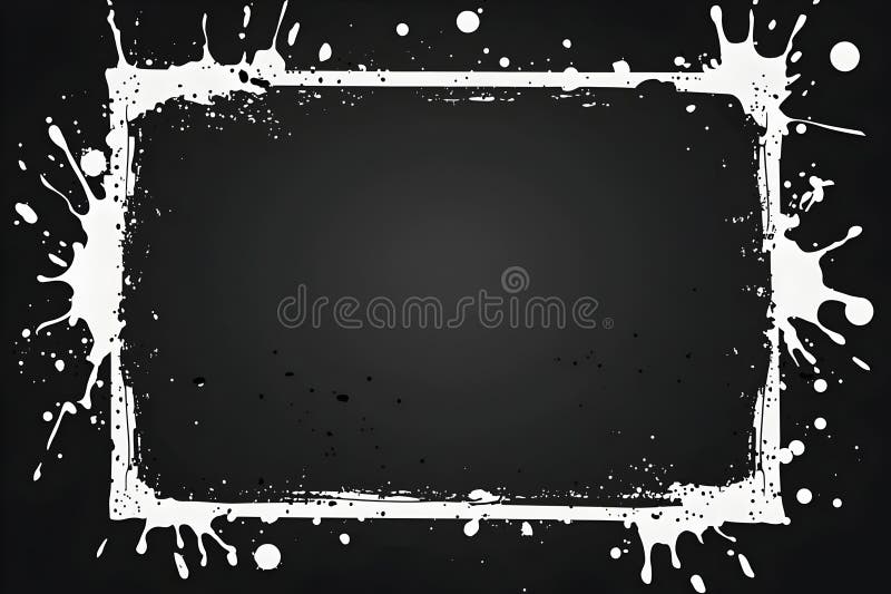 Abstract Grunge Ink Splatter Frame Border Design Stock Illustration ...