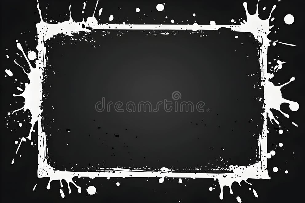 Abstract Grunge Ink Splatter Frame Border Design Stock Illustration ...