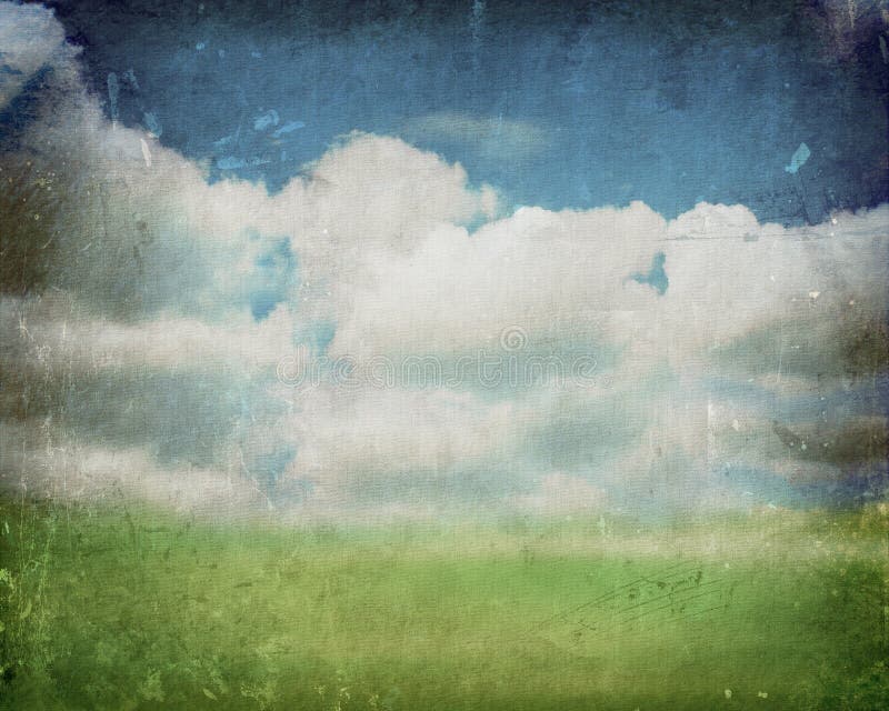 Grunge Landscape Background Stock Photo - Image of meadow, blossom ...