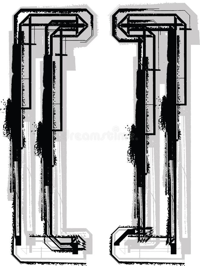Grunge Font stock vector. Illustration of designer, drawing - 101204741