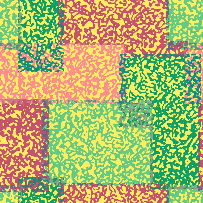 Abstract Grunge Seamless Chaotic Pattern with Rectangular Patches of ...