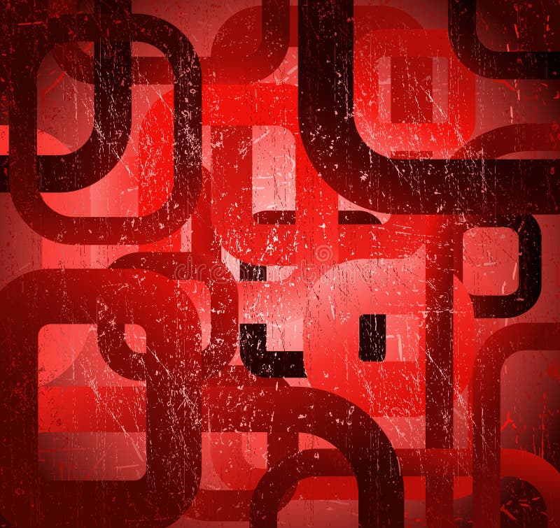 Abstract Grunge Square on Red Background. Vector Stock Illustration ...