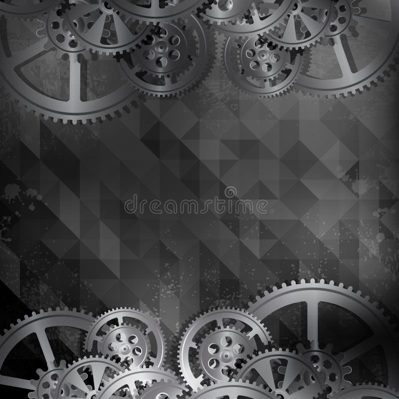 Industrial Cogs Gears Circuit Banner Background with Colorful Rainbow ...