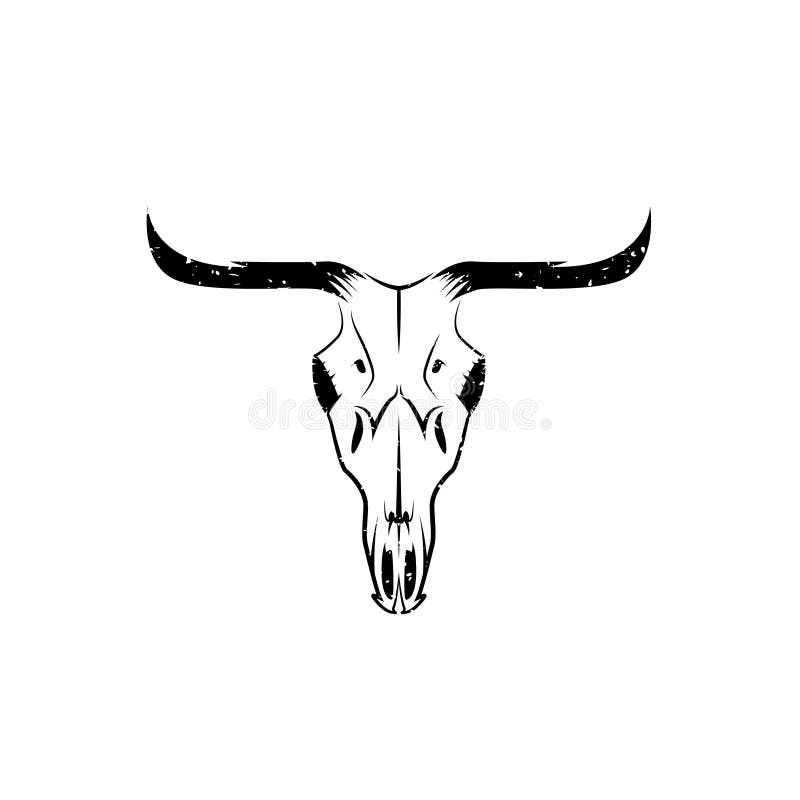 Abstract Grunge Texas Cow Skull Vector Design Stock Vector ...