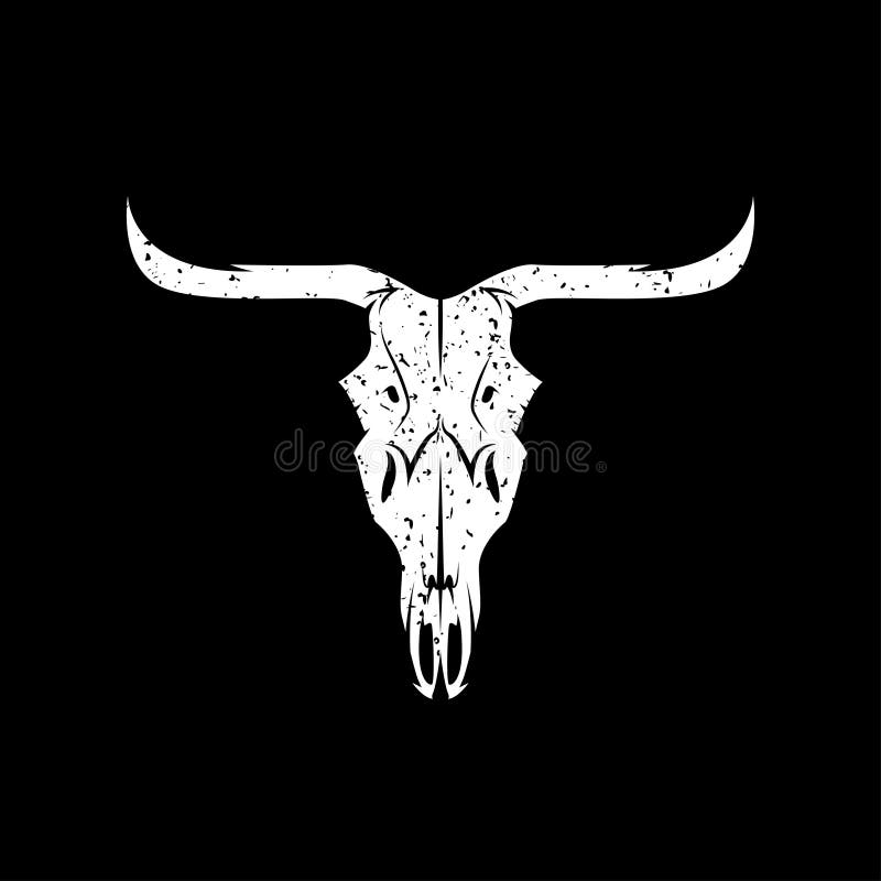 Abstract Grunge Texas Cow Skull Vector Design Stock Vector ...