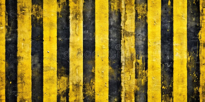 Abstract Grunge Texture of Weathered Yellow and Black Stripes on a Wall ...