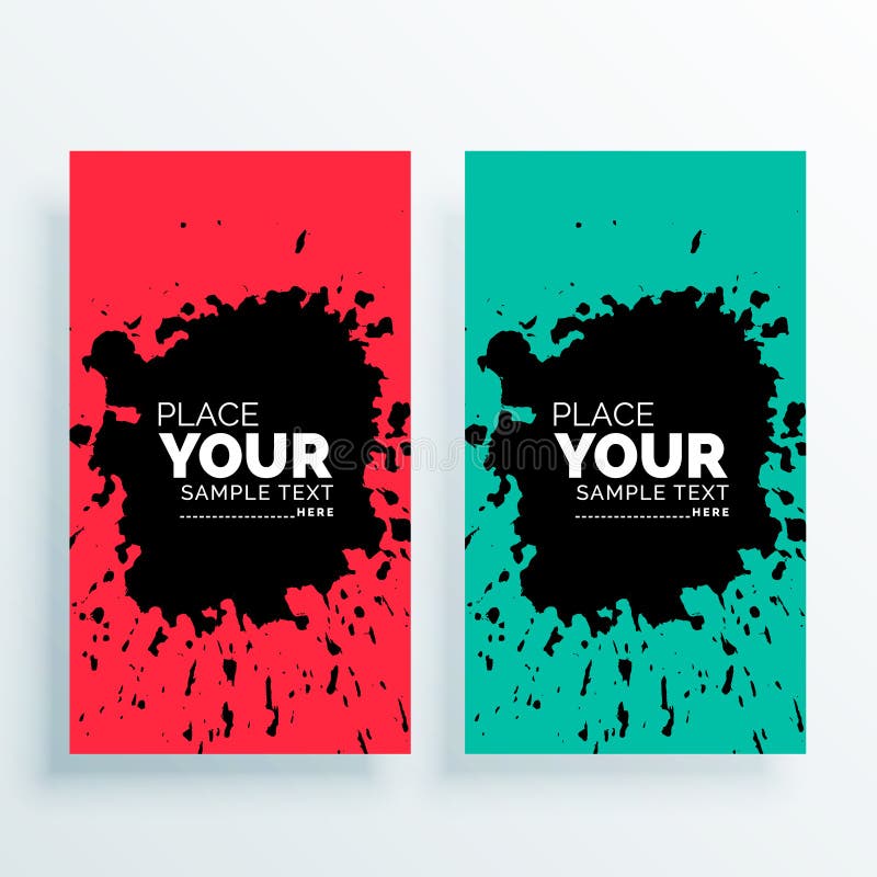 Abstract Grunge Vertical Banners Set Stock Vector - Illustration of ...