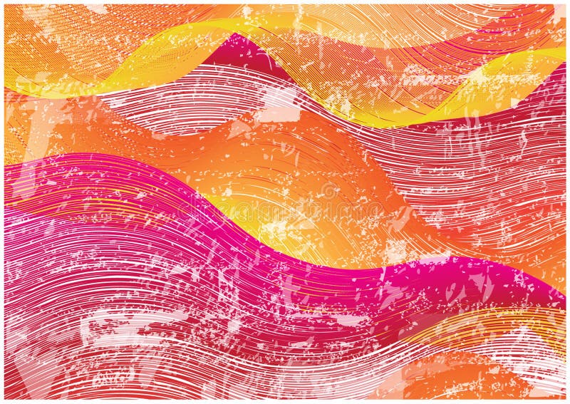 Abstract Grunge Waves Background Stock Vector - Illustration of blot ...