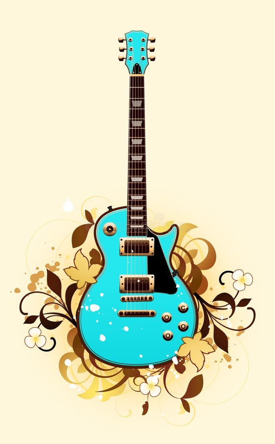 Abstract with guitar stock vector. Illustration of play - 15694798