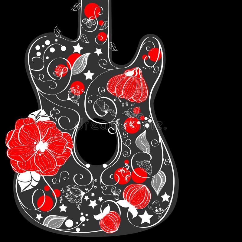 Abstract guitar stock vector. Illustration of instrument - 21913138