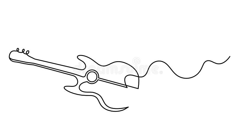 Abstract Guitar As Continuous Lines Drawing Stock Vector - Illustration ...