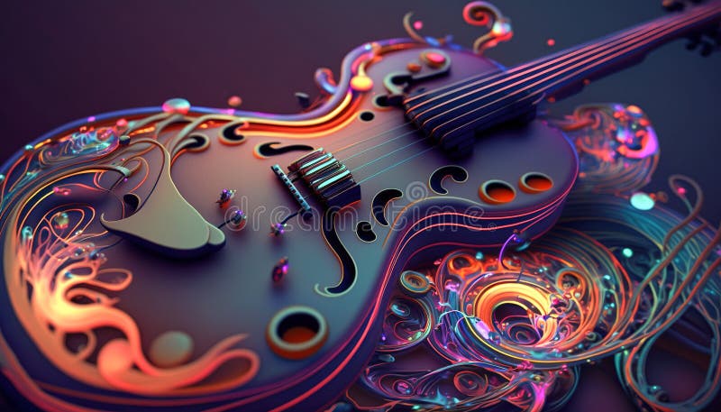 Abstract Guitar Music and Sound, a Visual Representation of Musical ...